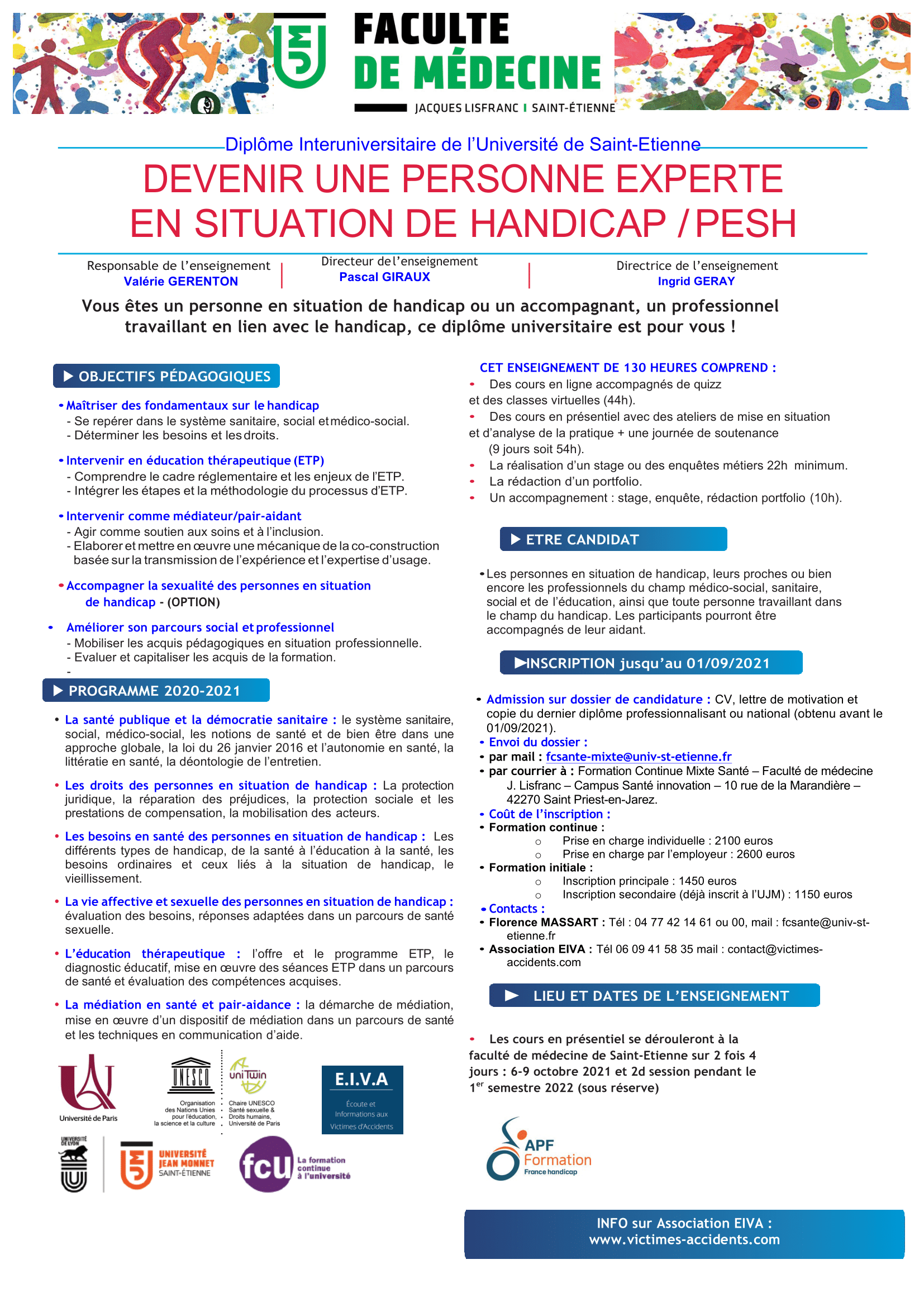 DIU Personne Experte en Situation de Handicap - Chaire UNESCO SS&DH